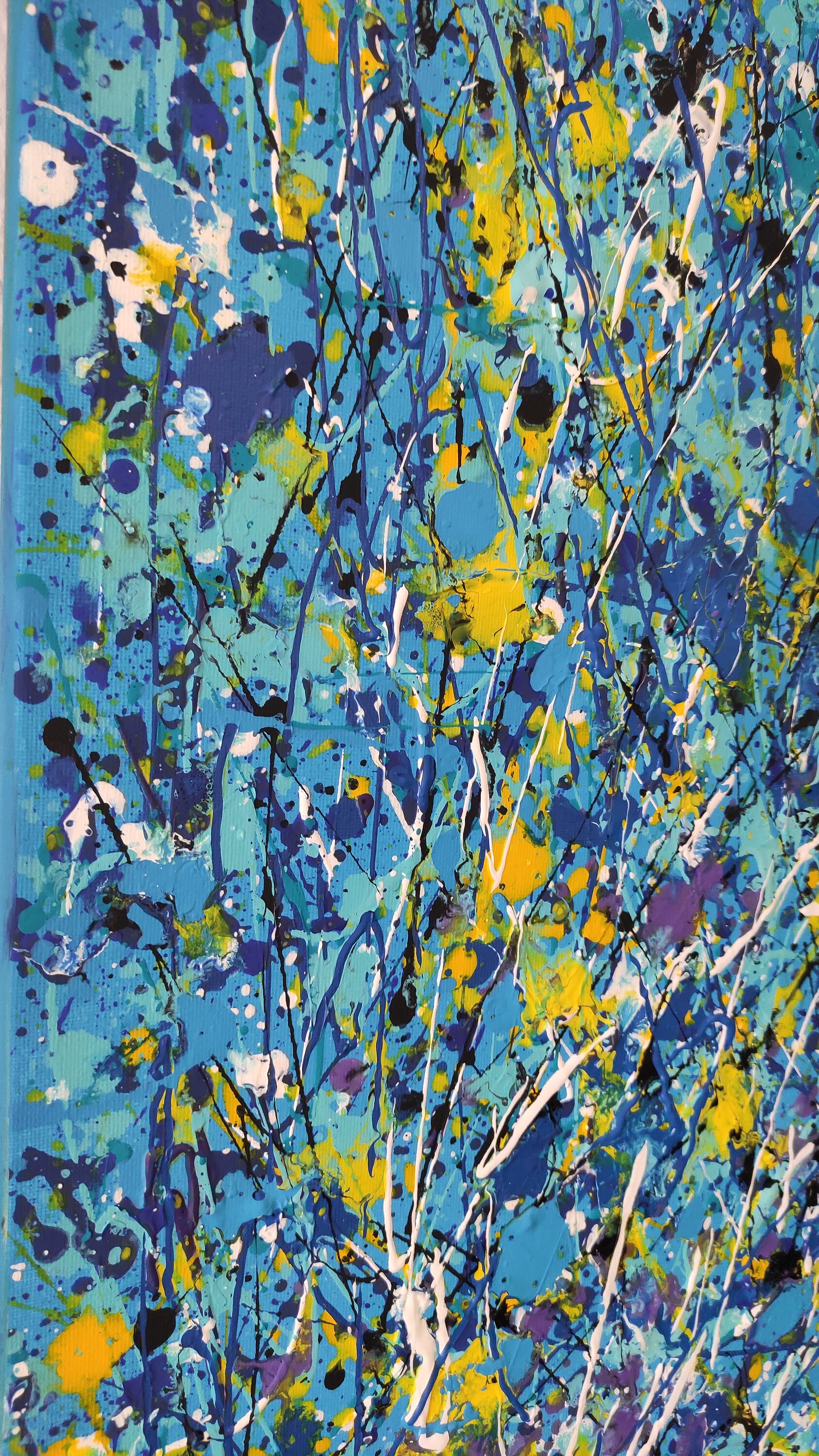 Jackson Pollock Style Painting Modern Abstract Art Blue Abstract Canvas ...