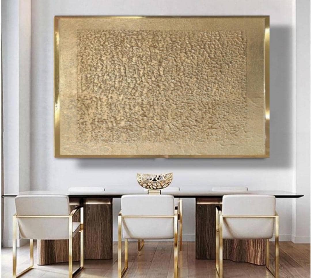Original Art Gold Abstract Painting Modern Art Gold Leaf Art Metallic ...