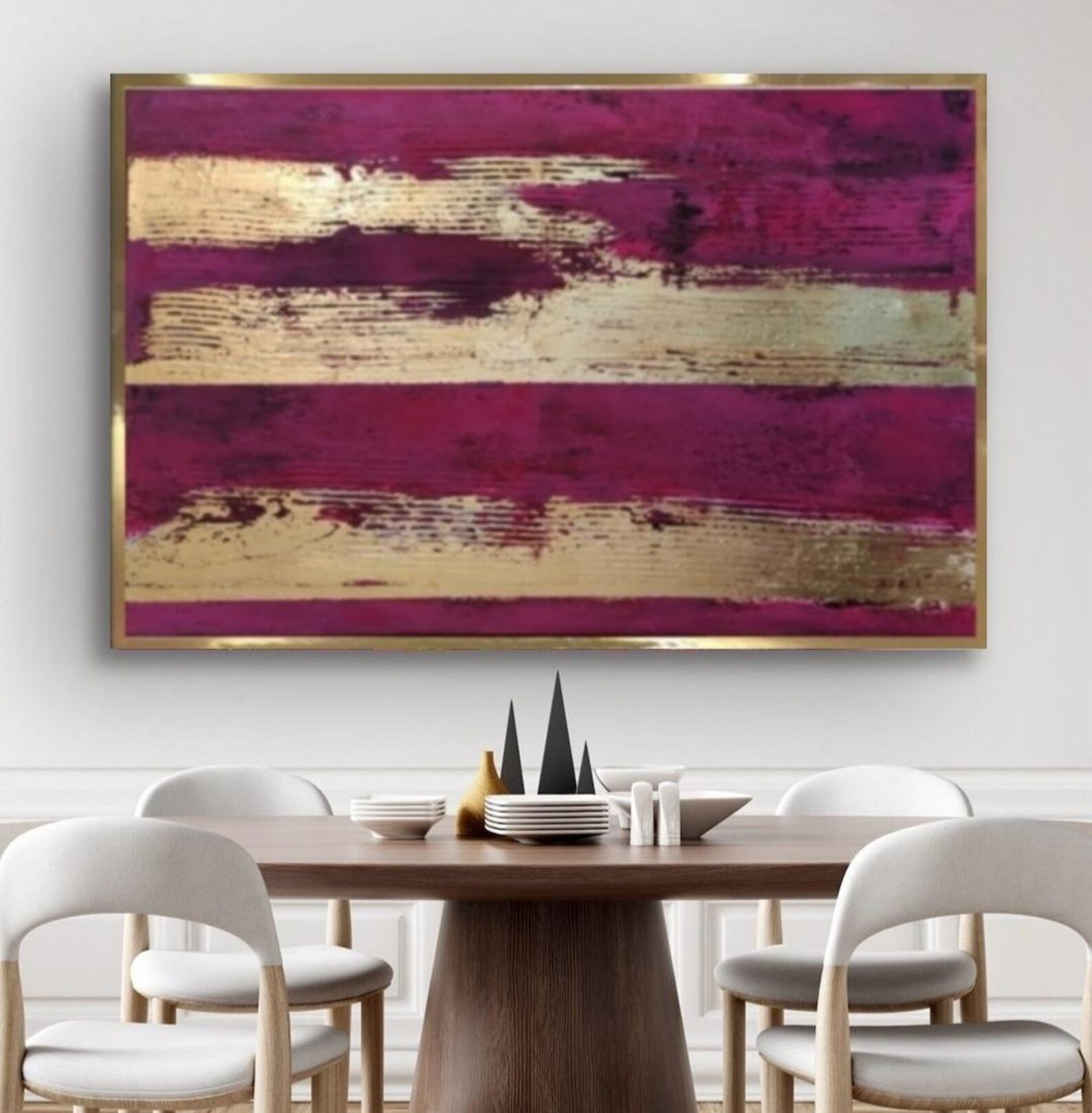 Pink Gold Abstract Painting Gold Textured Wall Art Gold Leaf Art Pink ...