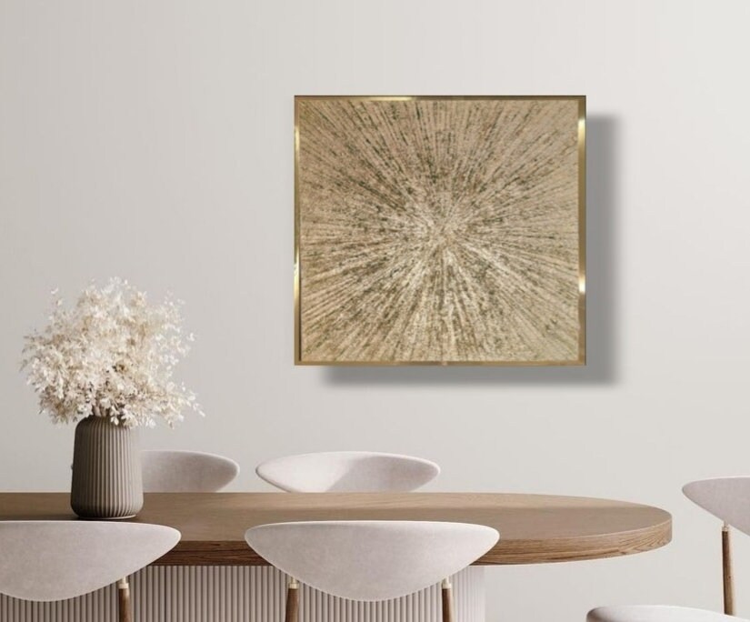 Gold Abstract Art Gold Leaf Wall Art Green Gold Textured Painting ...
