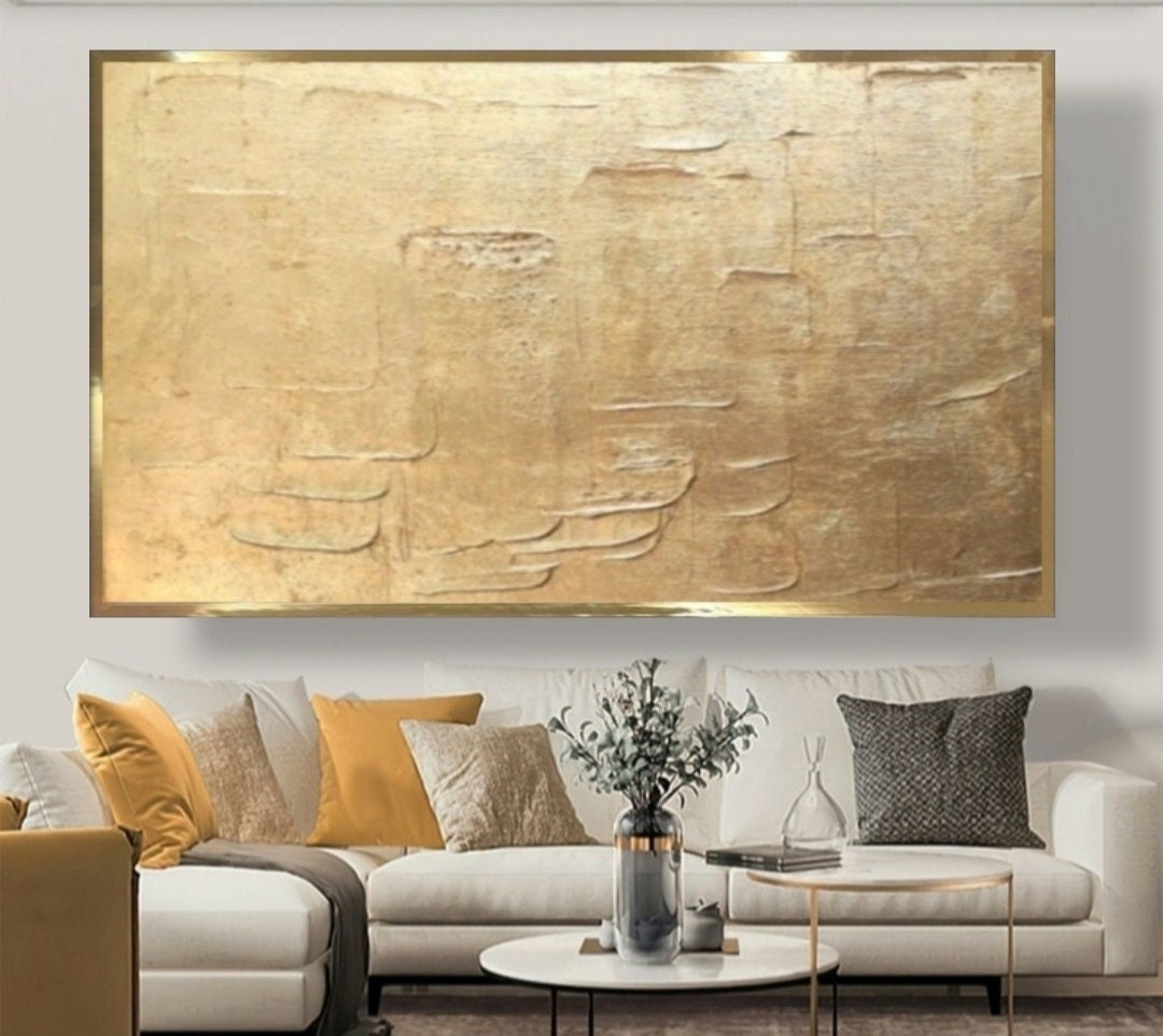 Gold Abstract Art Gold Leaf Abstract Painting Wall Art Gold Textured ...
