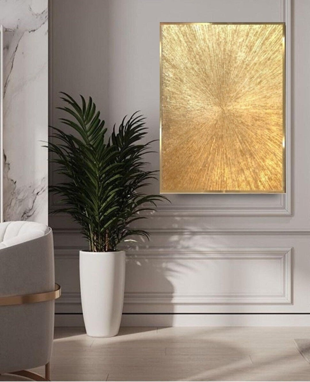 Gold Abstract Canvas Art Gold Painting Textured Wall Art Gold Leaf ...