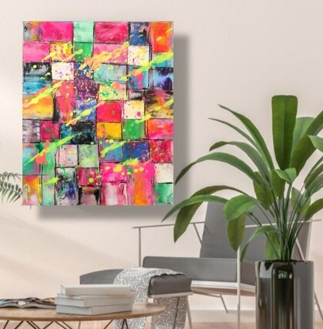Colorful Abstract Painting on Canvas Colorful Art Canvas Painting ...