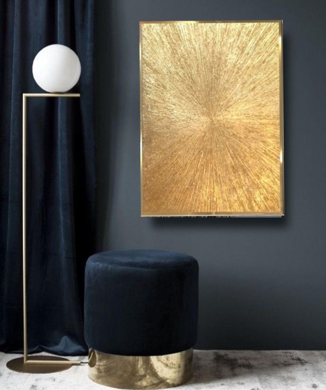 Gold Abstract Canvas Art Gold Painting Textured Wall Art Gold Leaf ...