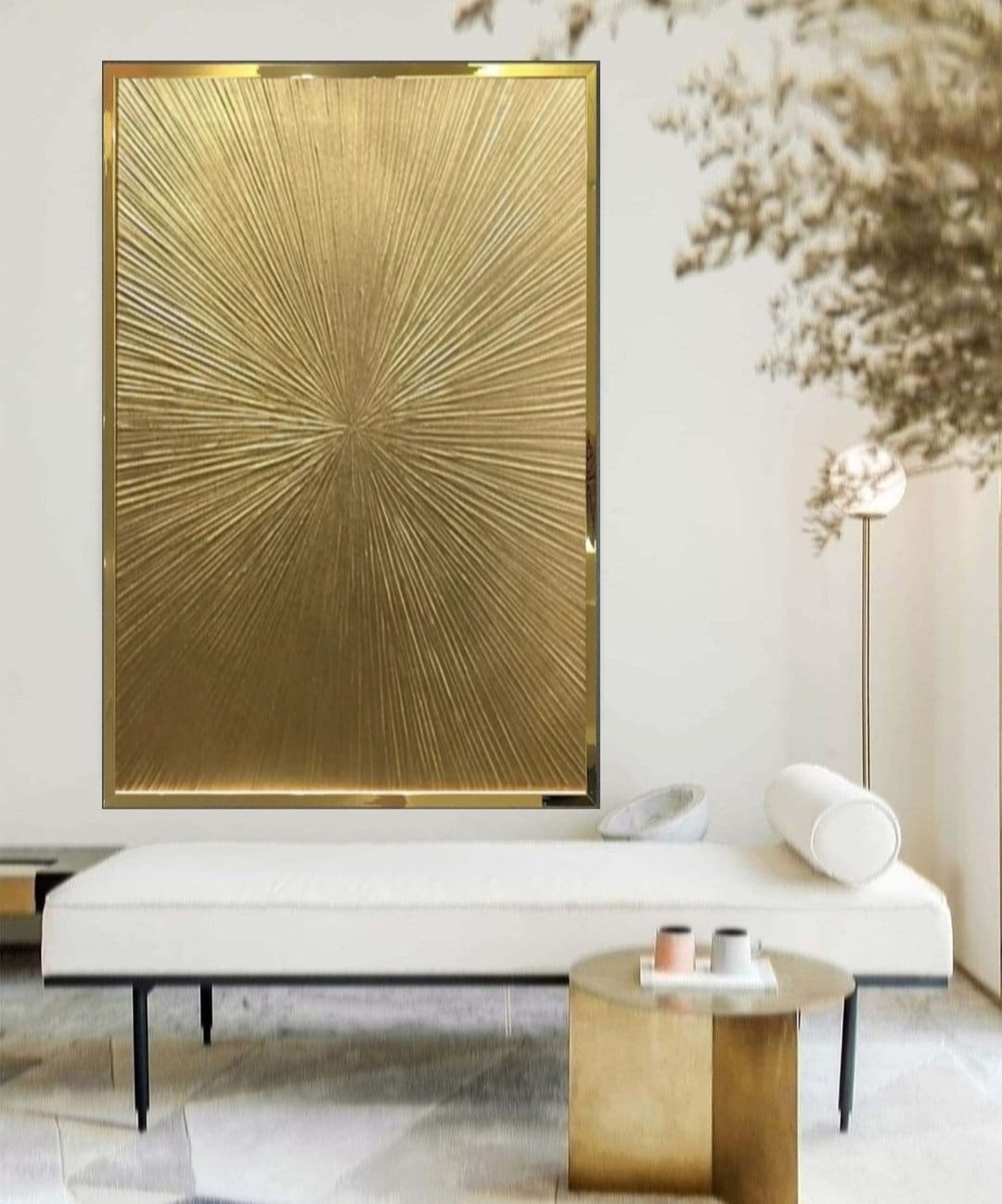 Gold Wall Art Gold Abstract Art Gold Leaf Painting 3D Textured Art ...