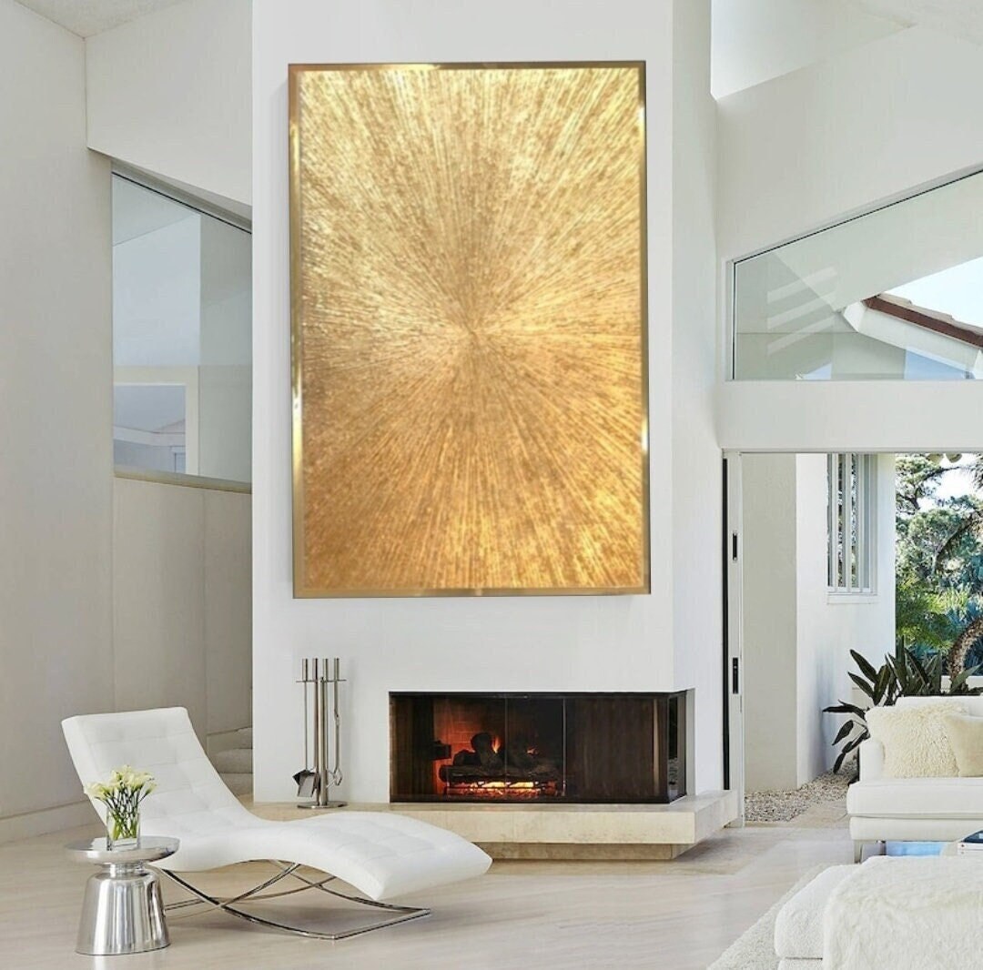 Gold Textured Art Gold Leaf Painting 3D Gold Artwork Gold Abstract ...