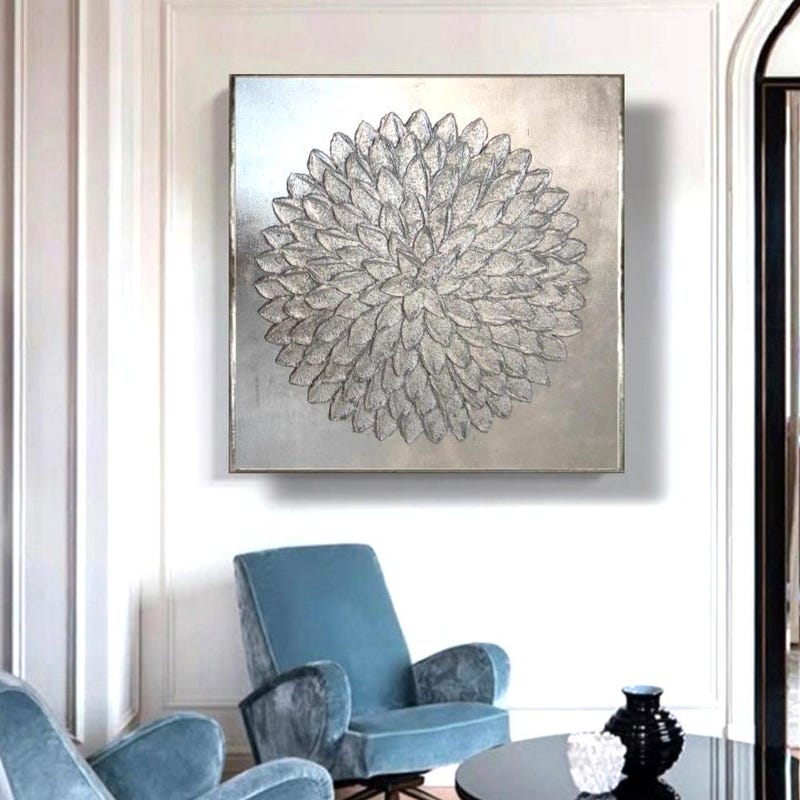 Silver Abstract Art - Etsy