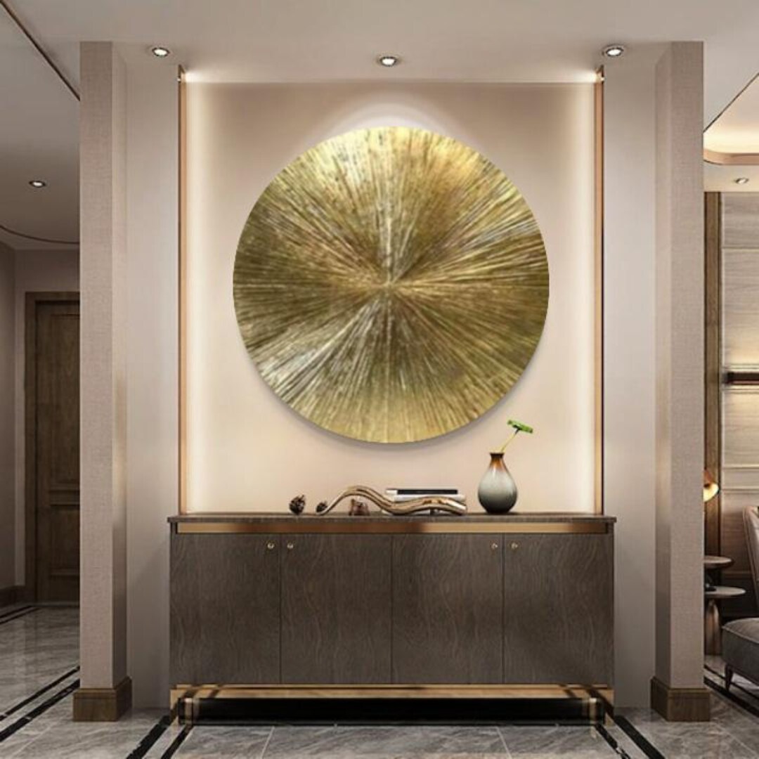 Original Art Gold Leaf Painting on Canvas Gold Abstract Canvas Wall Art ...