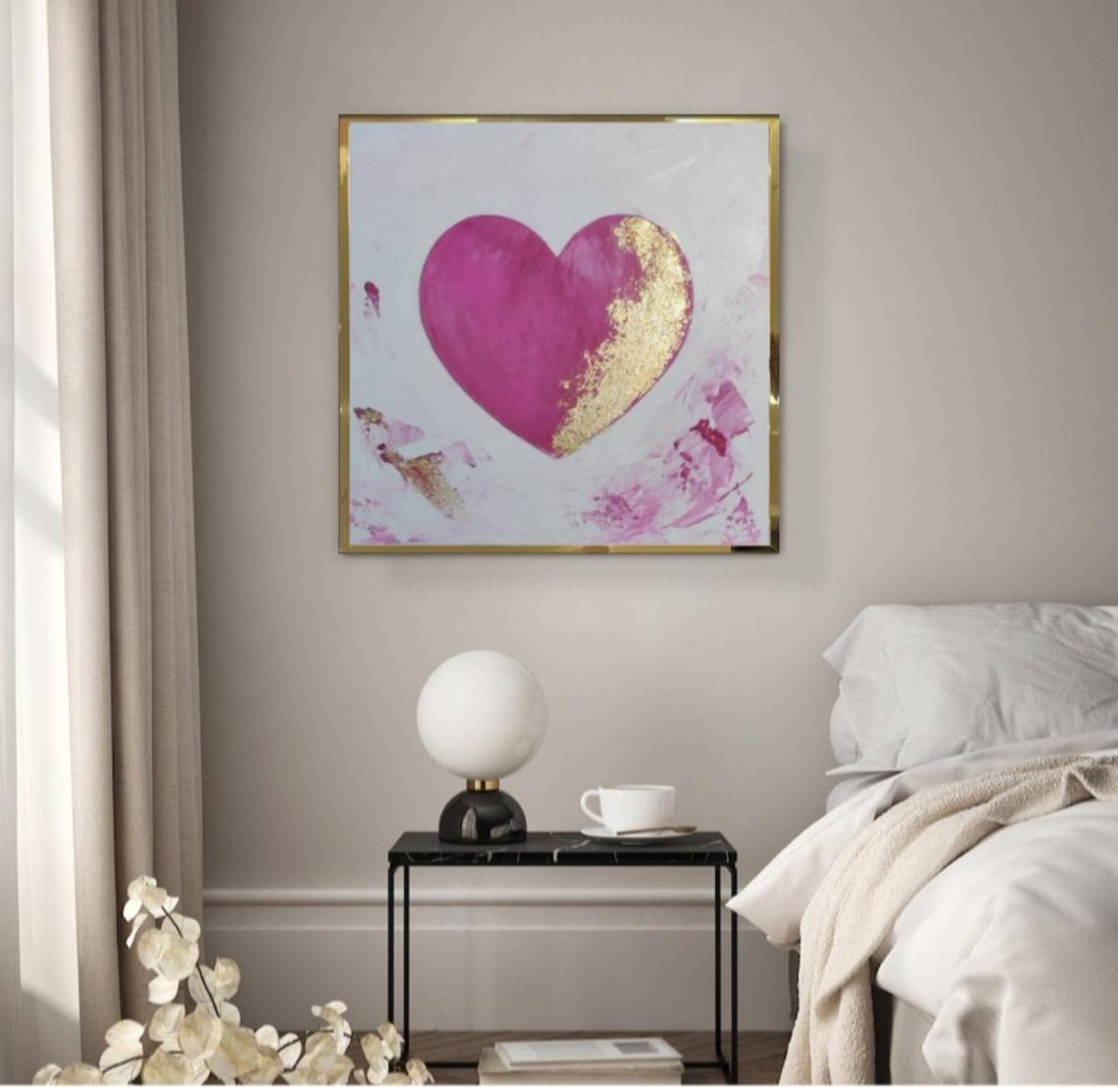 Pink Heart Painting Modern Abstract Art Abstract Heart Art Original ...