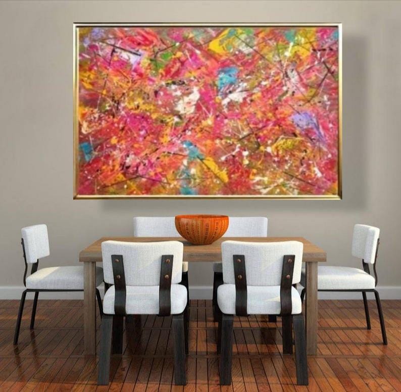 Colorful Abstract Acrylic Painting, Modern Wall Art - Etsy