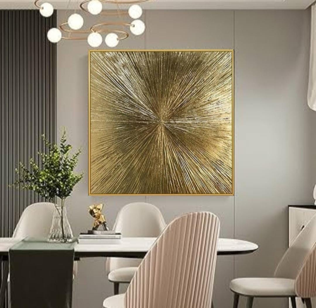 Gold Leaf Gold Abstract Painting Modern Abstract Art Gold Foil Textured ...