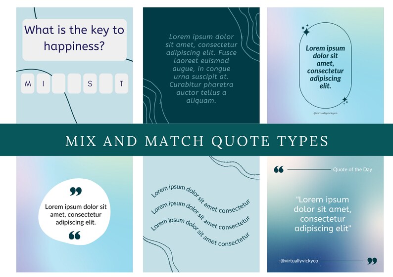 Cool Blue Instagram Templates for Wellness Coaches L Canva - Etsy