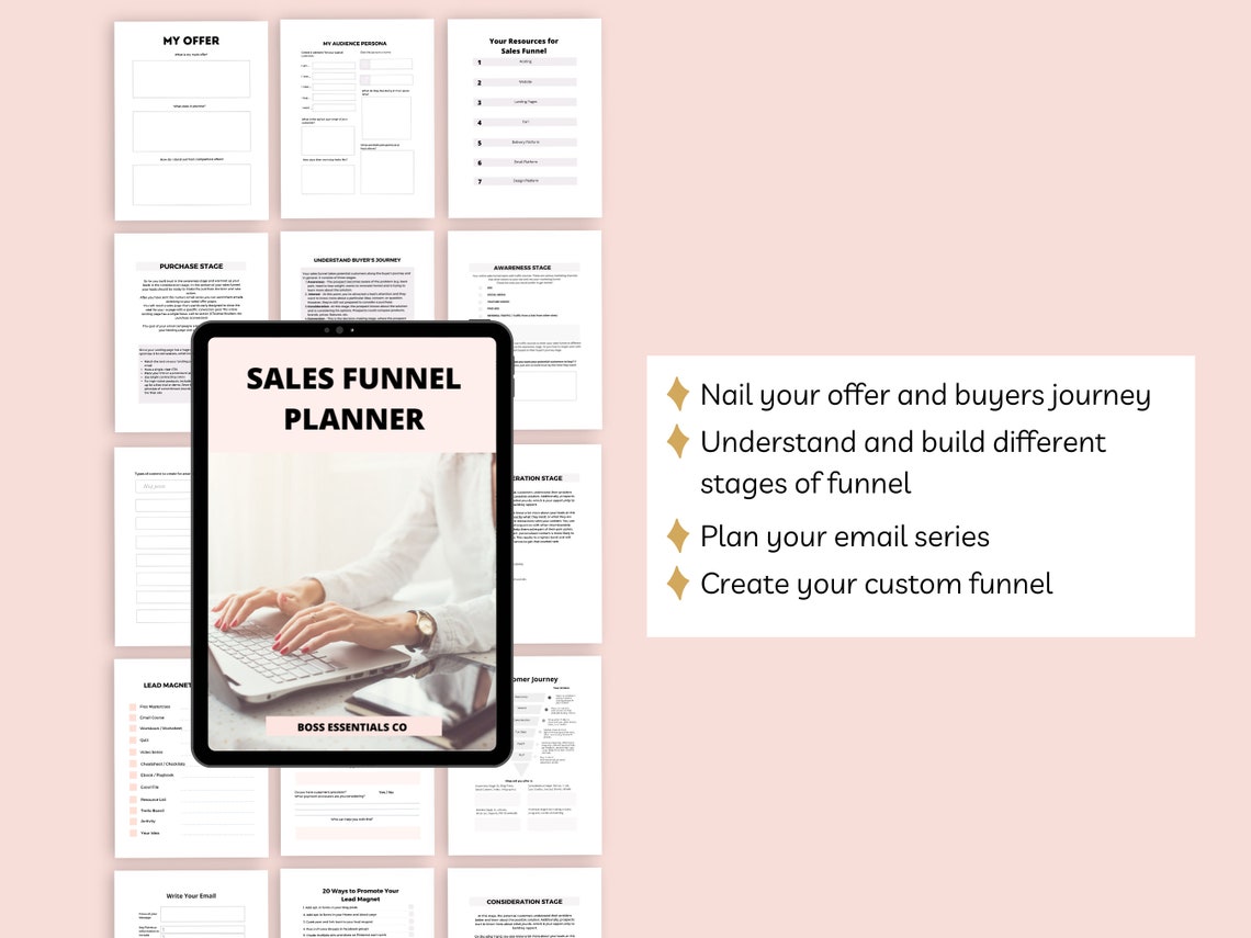 Sales Funnel Planner Workbook, Grow Your Business Guide, Lead Magnet ...