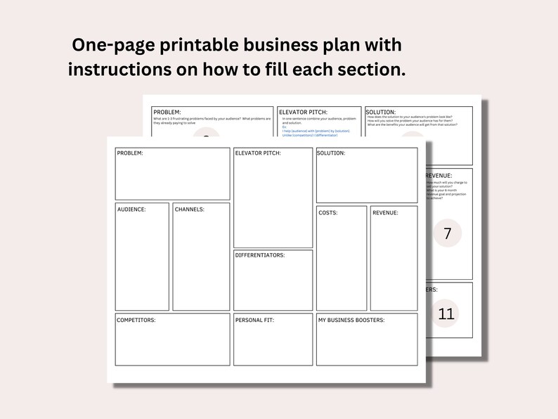 One Page Business Plan | Small Business Plan Template | Lean Business ...