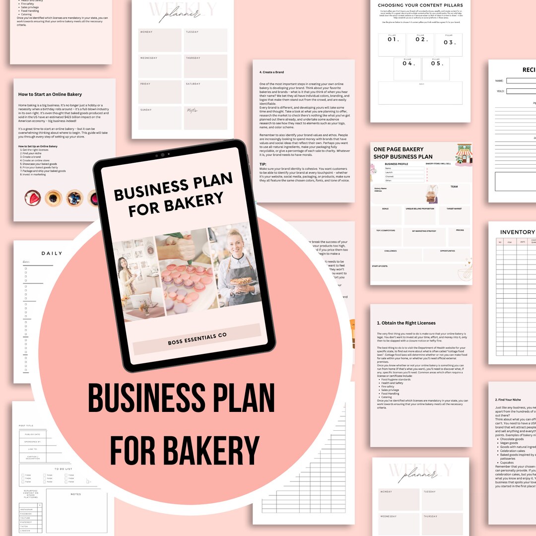 Home Bakery Business Planner, Cake Maker Business Plan, Business Plan ...
