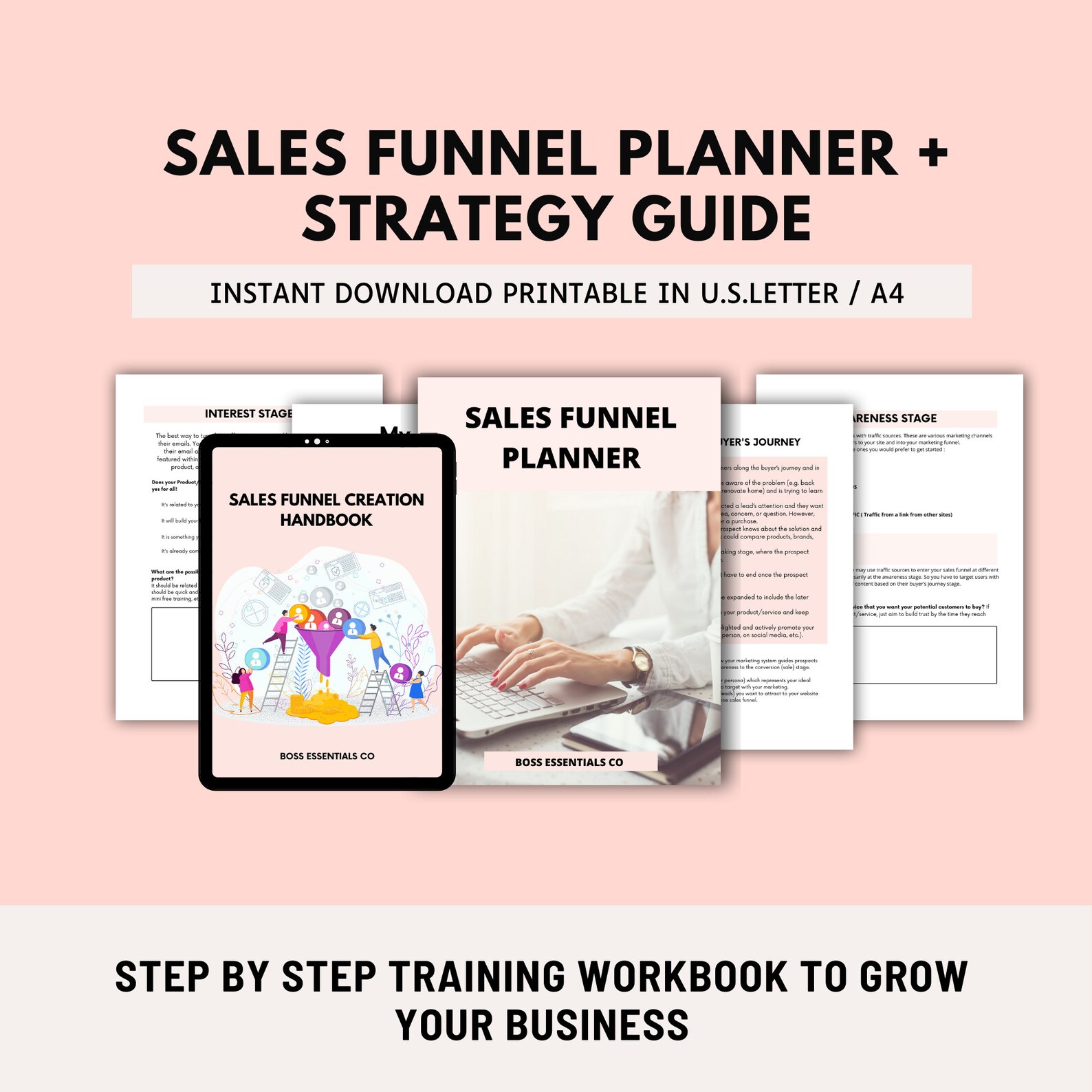 Sales Funnel Planner Workbook, Grow Your Business Guide, Lead Magnet ...