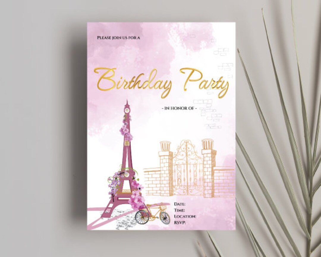 Printable, Customizable, Adult Women's Birthday Invites, Sophisticated ...