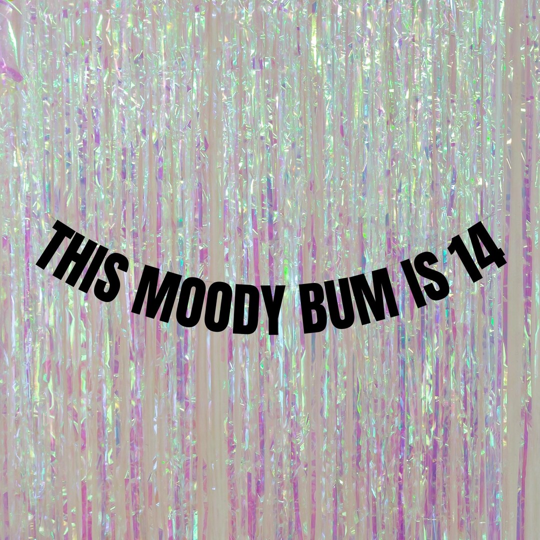 This Moody Bum is 14 Banner. Modern 14th Birthday Decorations. Unique ...