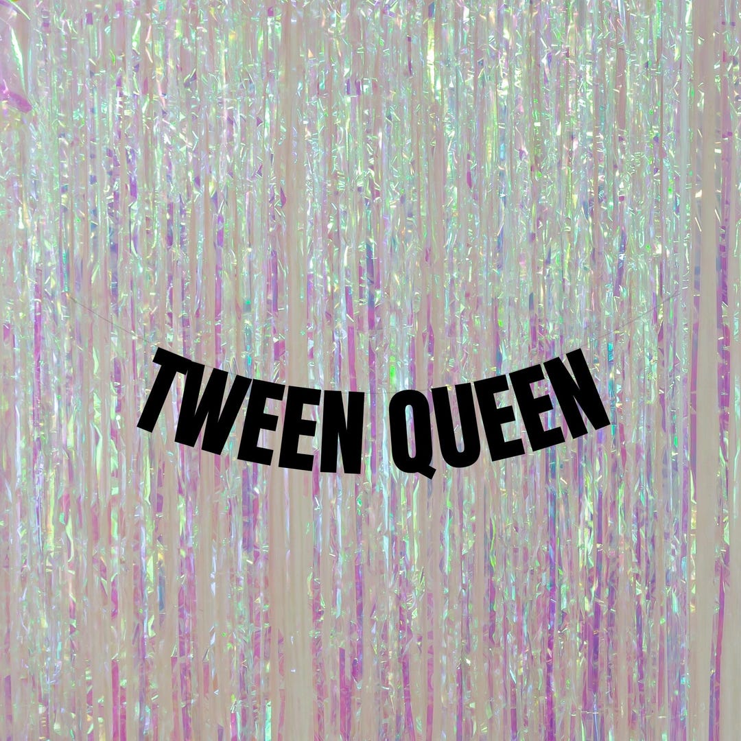 Tween Queen Banner. Modern 12th Birthday Decorations. Unique 12th ...