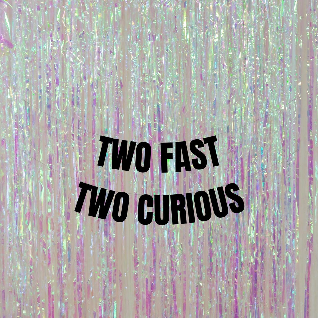 Two Fast 2 Curious Banner. Second Birthday Decorations. 2nd Birthday ...