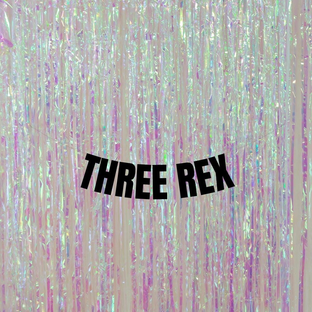 Customisable Three Rex Birthday Banner. Third Birthday Decorations. 3rd ...