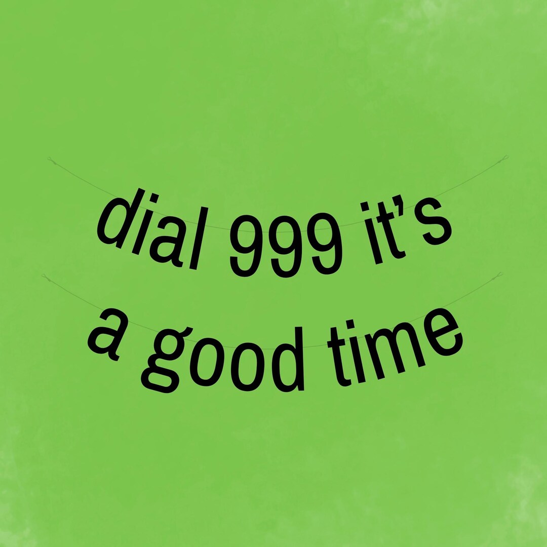 Dial 999 It's a Good Time Banner. Brat Birthday Party Decorations. Brat ...