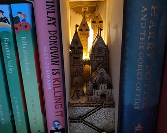 Book Nook DIY Kit, Castle Study Book Nook Kit, Book Nook Shelf Insert DIY Kit, Castle Book Nook ...