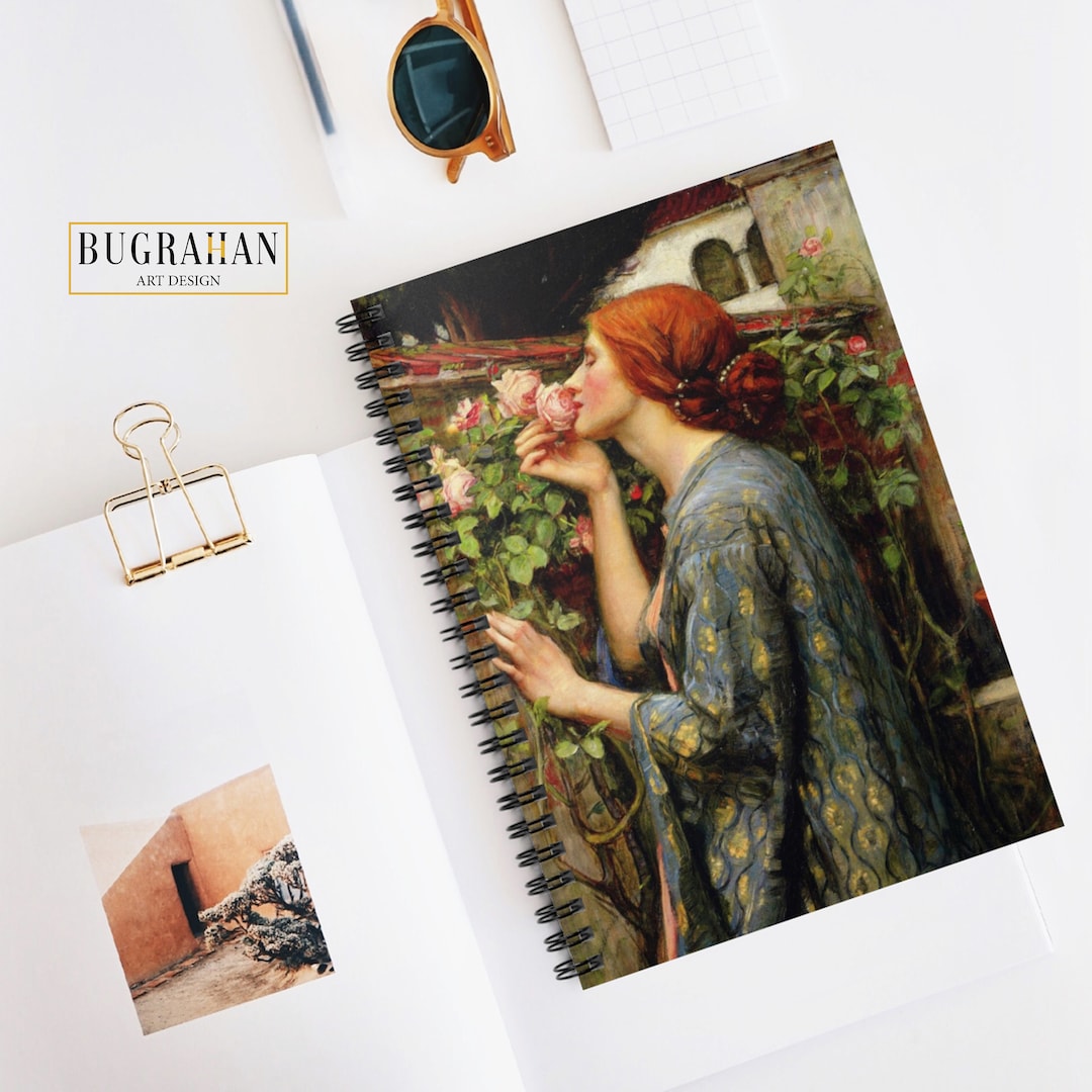 Rose Notebook, John William Waterhouse Art, Spiral Notebook, Floral ...