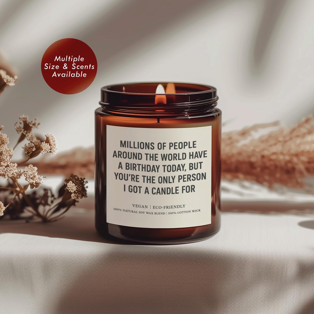 Cheeky Birthday Candle, Scented Soy Candle (amber Jar), Playful Gift ...