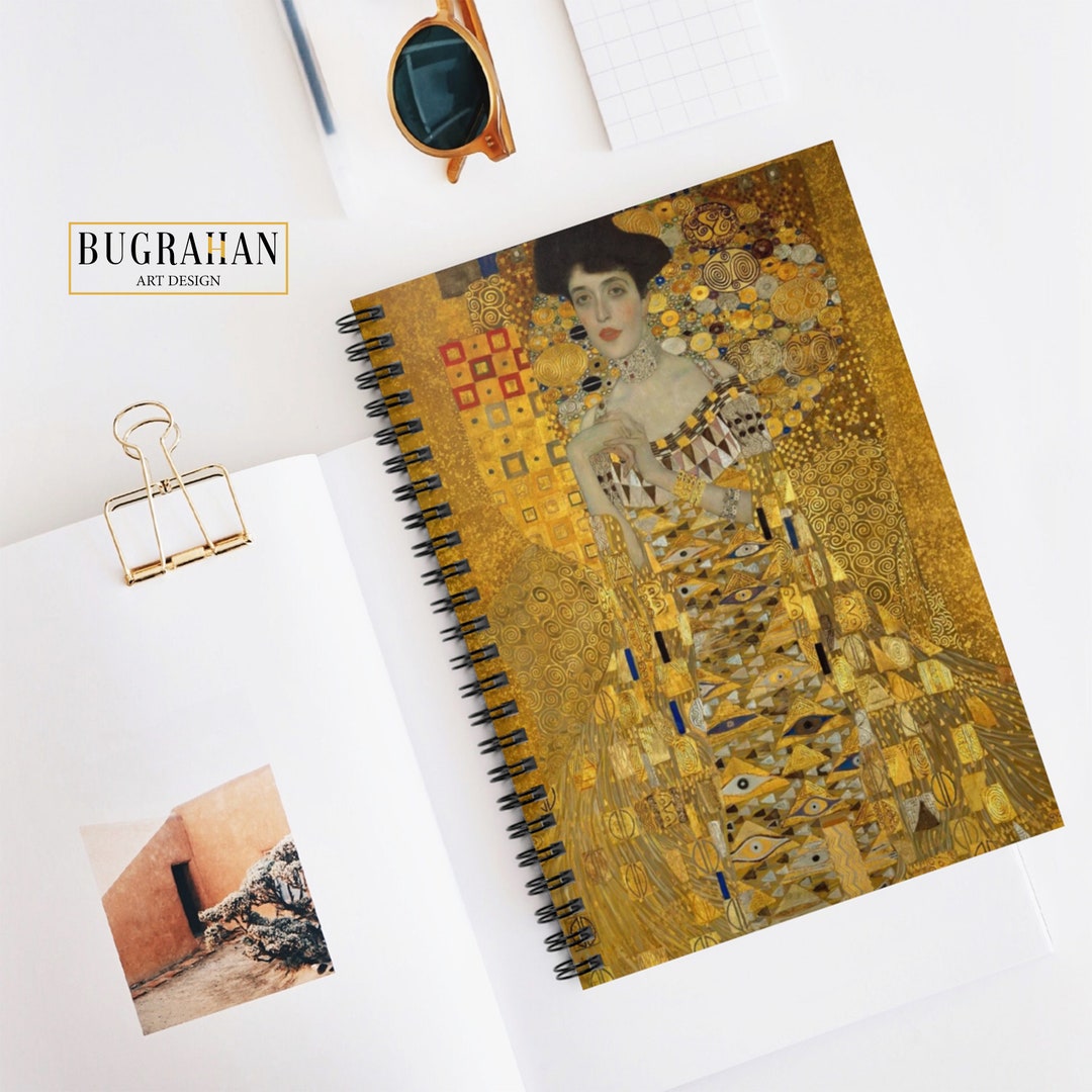 Gustav Klimt Notebook, Golden Notebook, Art Nouveau Decor, Spiral ...