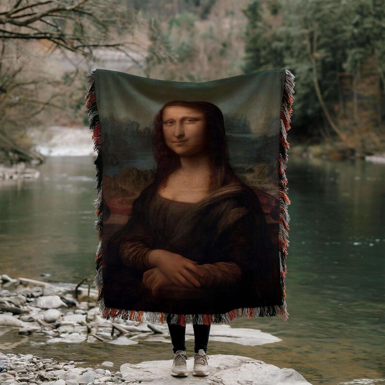 Leonardo Da Vinci Mona Lisa Del Giocondo Woven Blanket, Renaissance ...