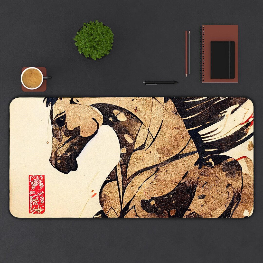 Horse Desk Mat | Japanese Desk Mat | Ukiyo-e Desk Mat | Mouse Pad XXL ...