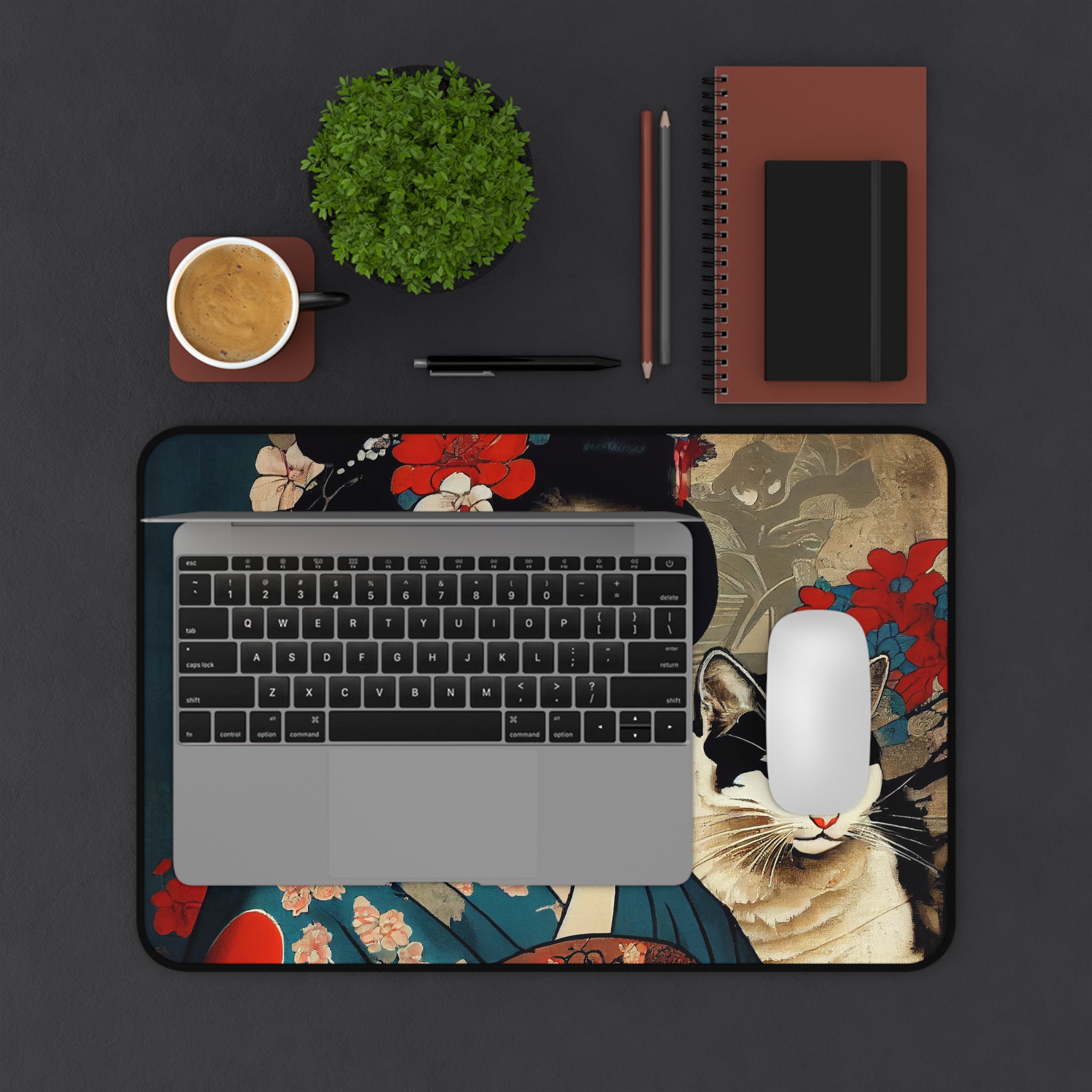 Japanese Gaming Mousepad, Aesthetic Desk Mat, Geisha Desk Mat, Japanese ...