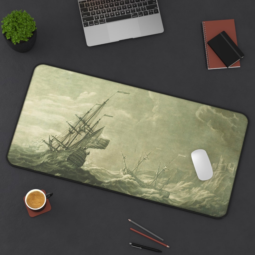 Ship Desk Mat, Ocean Desk Mat, Sea Decor, Aesthetic Desk Mat, Painting ...