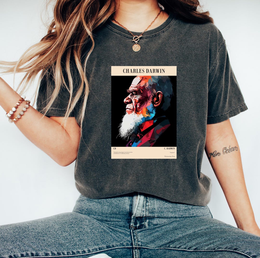 Art Tshirt | Charles Darwin Portrait | Vibrant Colors Tshirt ...
