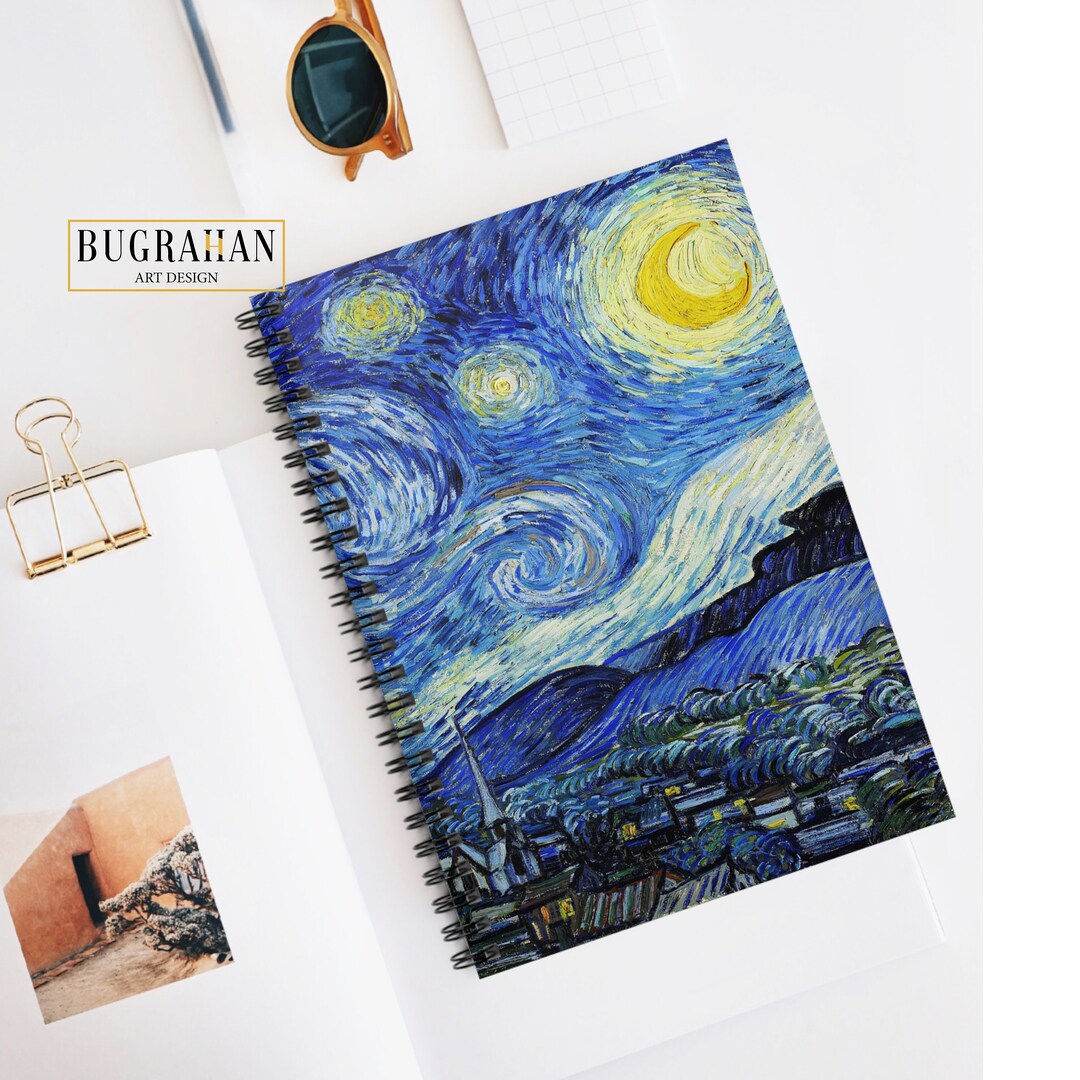 Van Gogh Notebook, the Starry Night Notebook, Spiral Notebook, Vintage ...