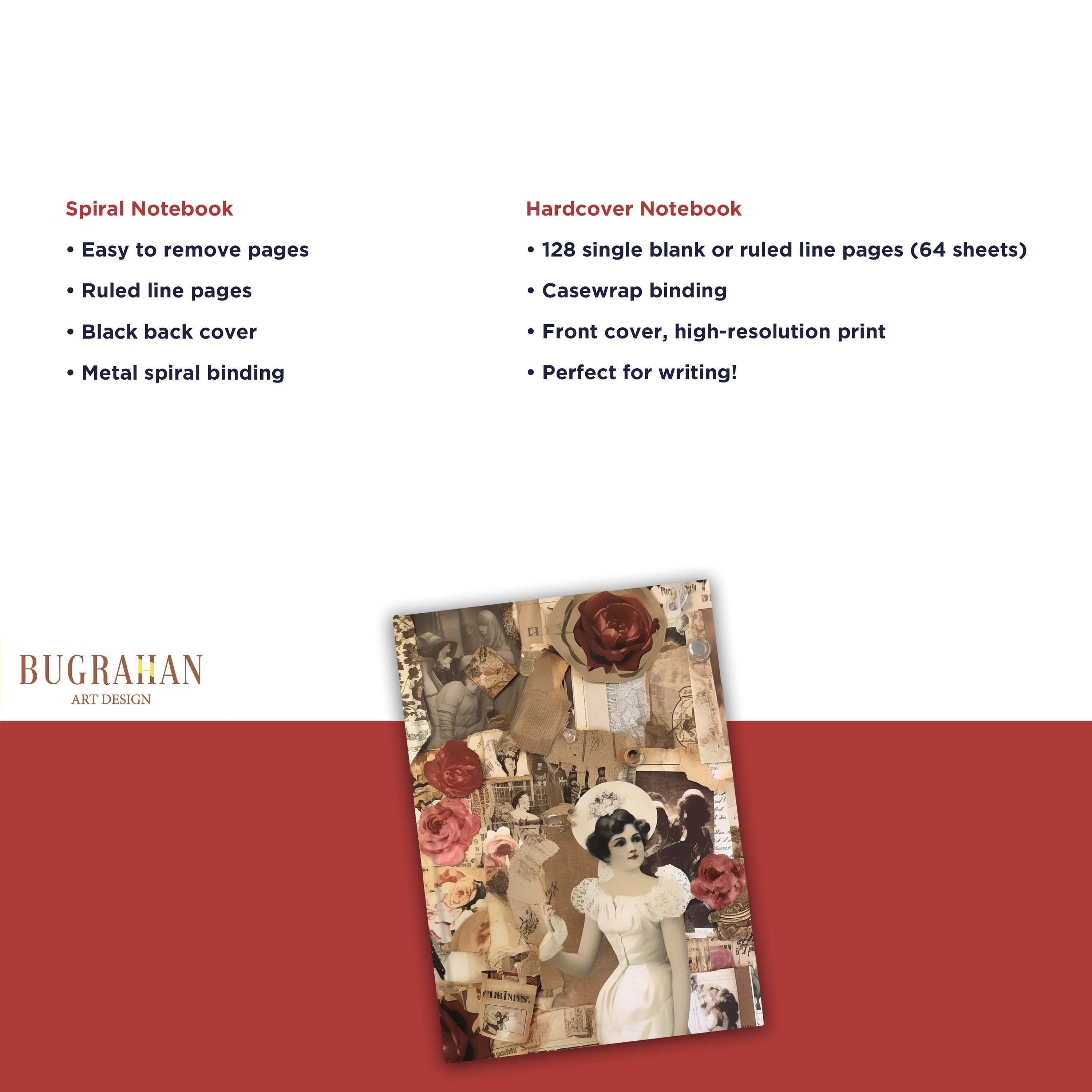 Vintage Collage Notebook Aesthetic Notebook 2YK Notebook Spiral ...