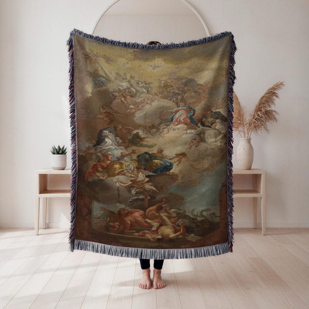 The Glorification of Saint Dominic by Francesco Solimena Woven Blanket ...