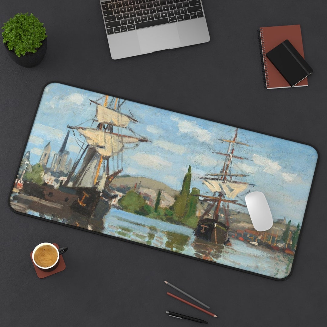 Nautical Desk Mat, Claude Monet Desk Mat, Blue Mousepad, Monet Decor ...