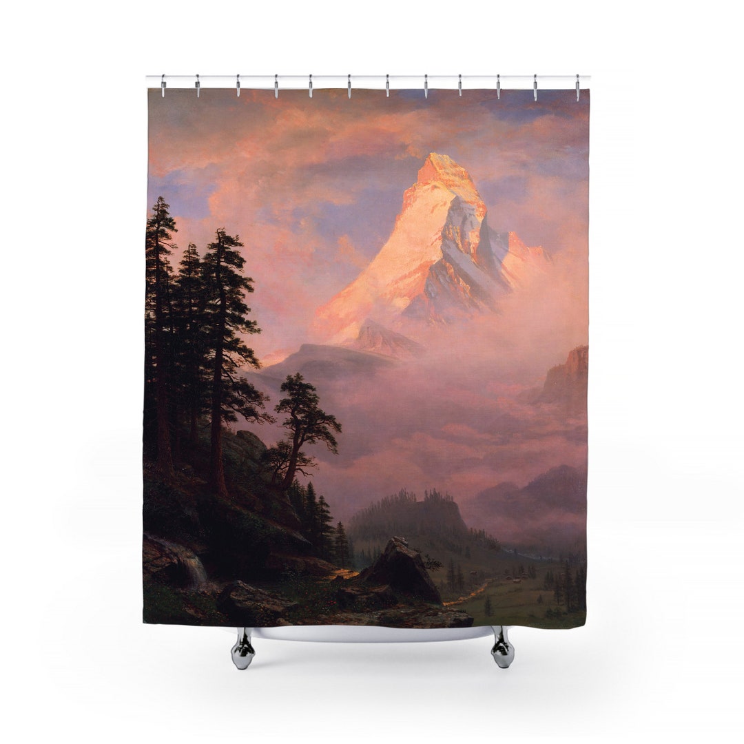 Mountain Shower Curtain Mountain Artwork Shower Curtain Mountain ...