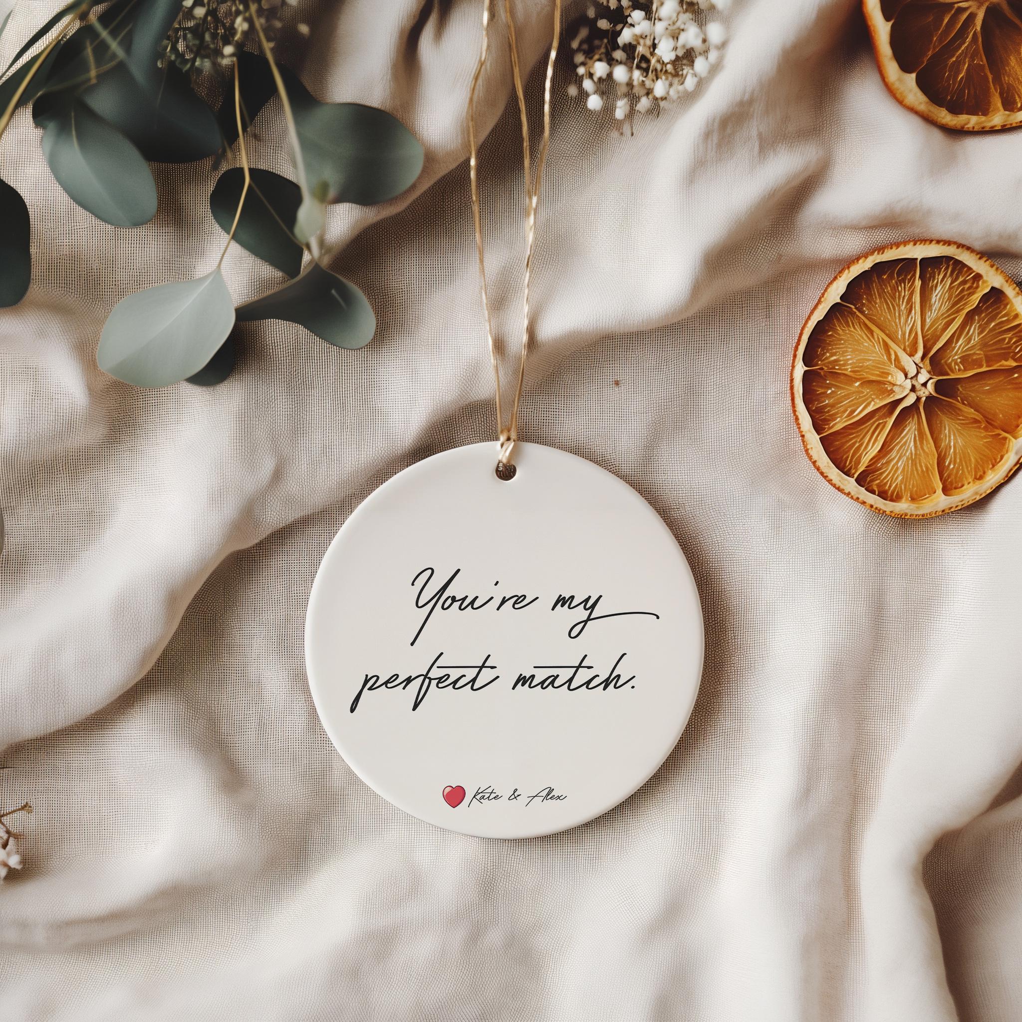 Family Ornament The Perfect Match Ornament For Couples, Personalized ...