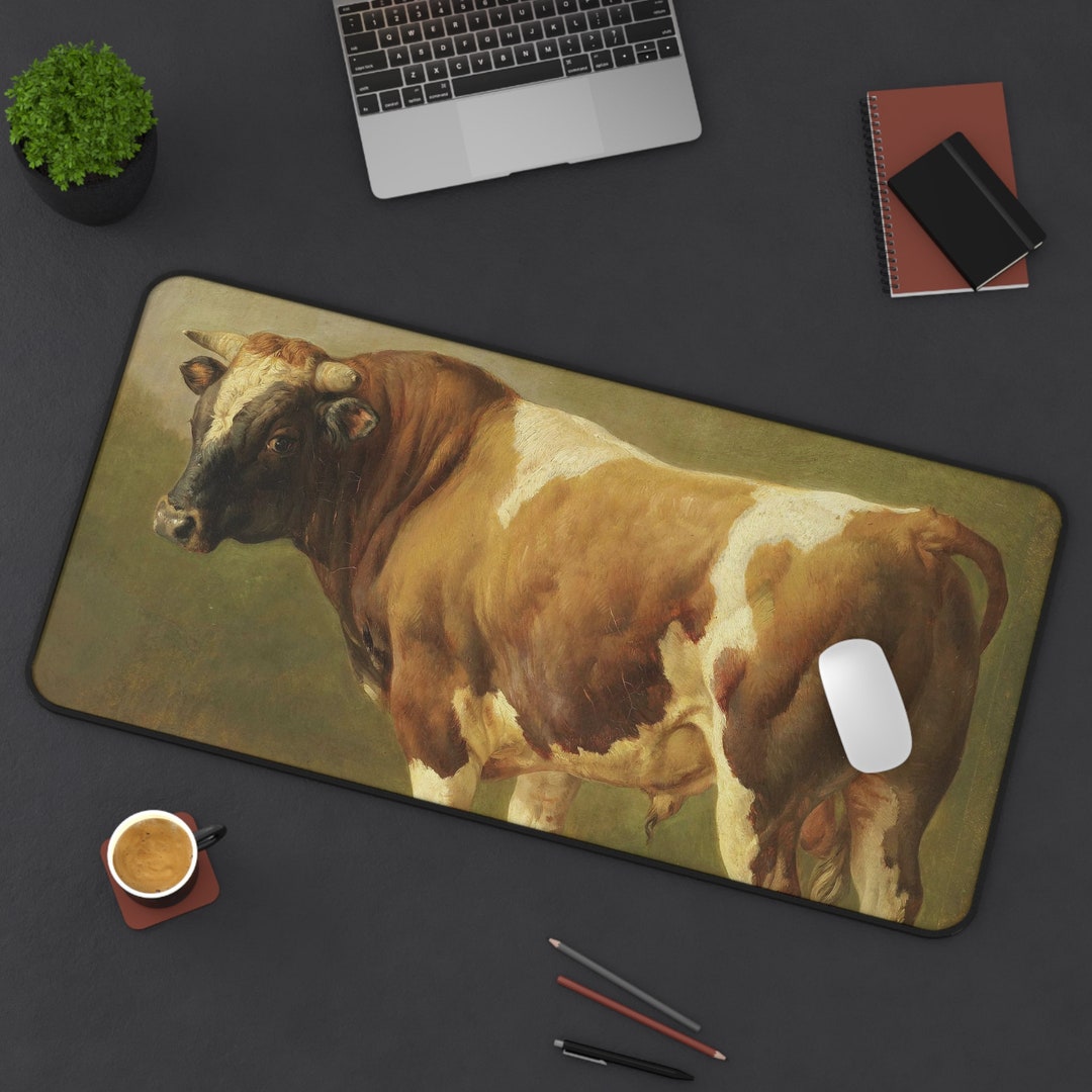 Cow Desk Mat, Bull Desk Mat, Extra Large Desk Pad, Extended Mousepad ...
