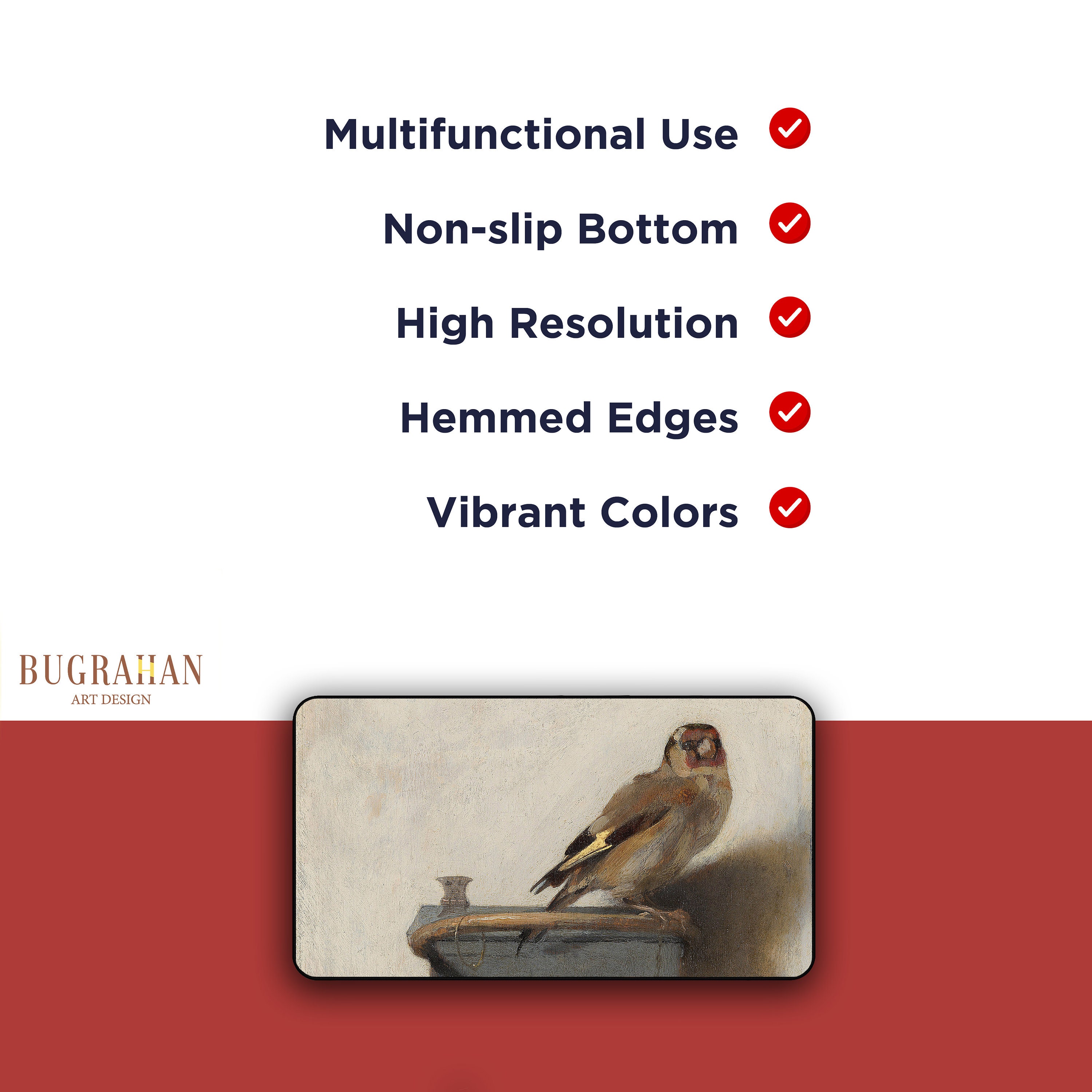 Bird Desk Mat | the Goldfinch Desk Mat | Carel Fabritius Desk Mat ...