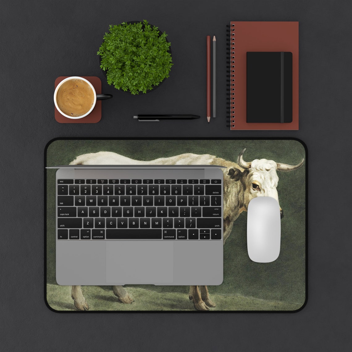 Bull Desk Mat Cow Desk Mat Extra Large Desk Pad Extended - Etsy