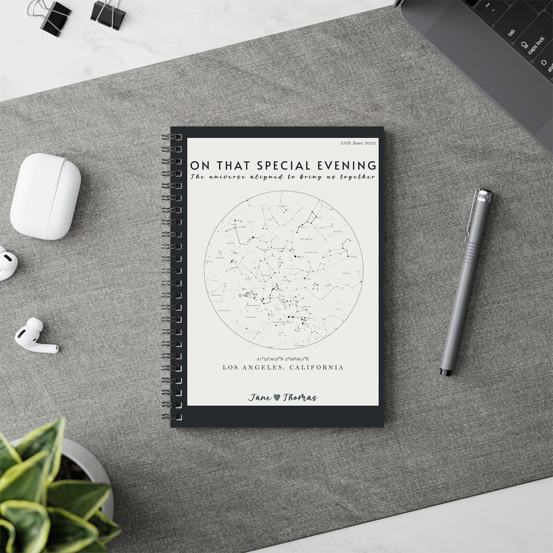 Custom Star Map Notebook | the Night We Met | Night Sky Print | Wife ...