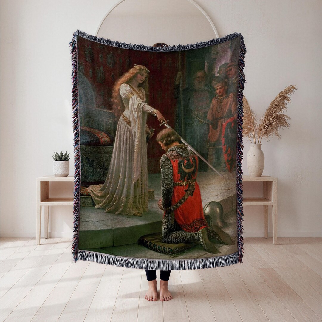 Knight Woven Blanket, Medieval Knighting Ceremony, Home Décor Gift ...