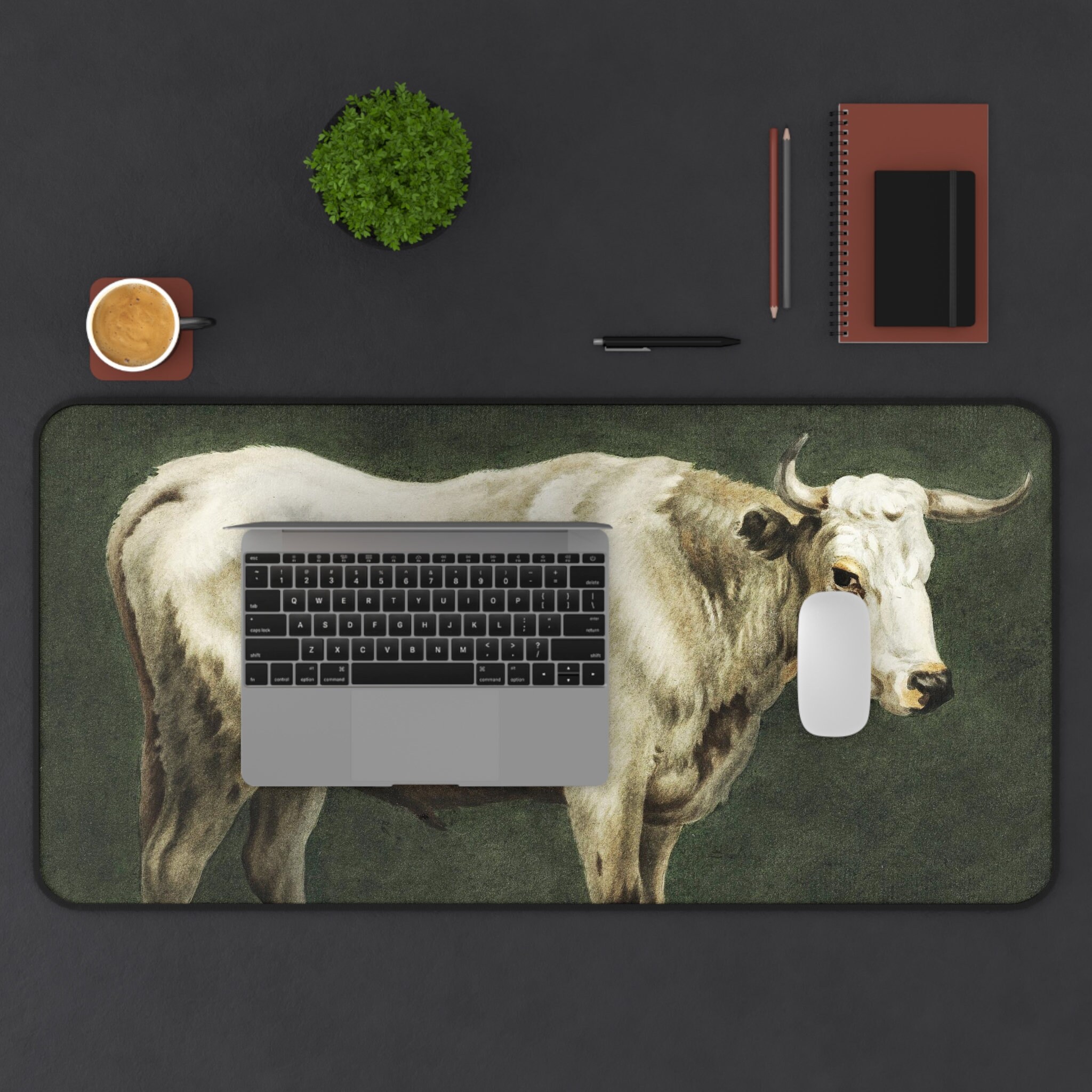 Bull Desk Mat, Cow Desk Mat, Extra Large Desk Pad, Extended Mousepad ...