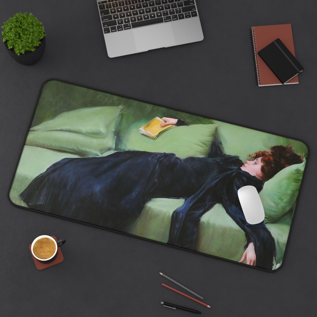 Art Desk Mat, Decadent Young Woman, Dancing Art, Moody Art, Antique Art ...