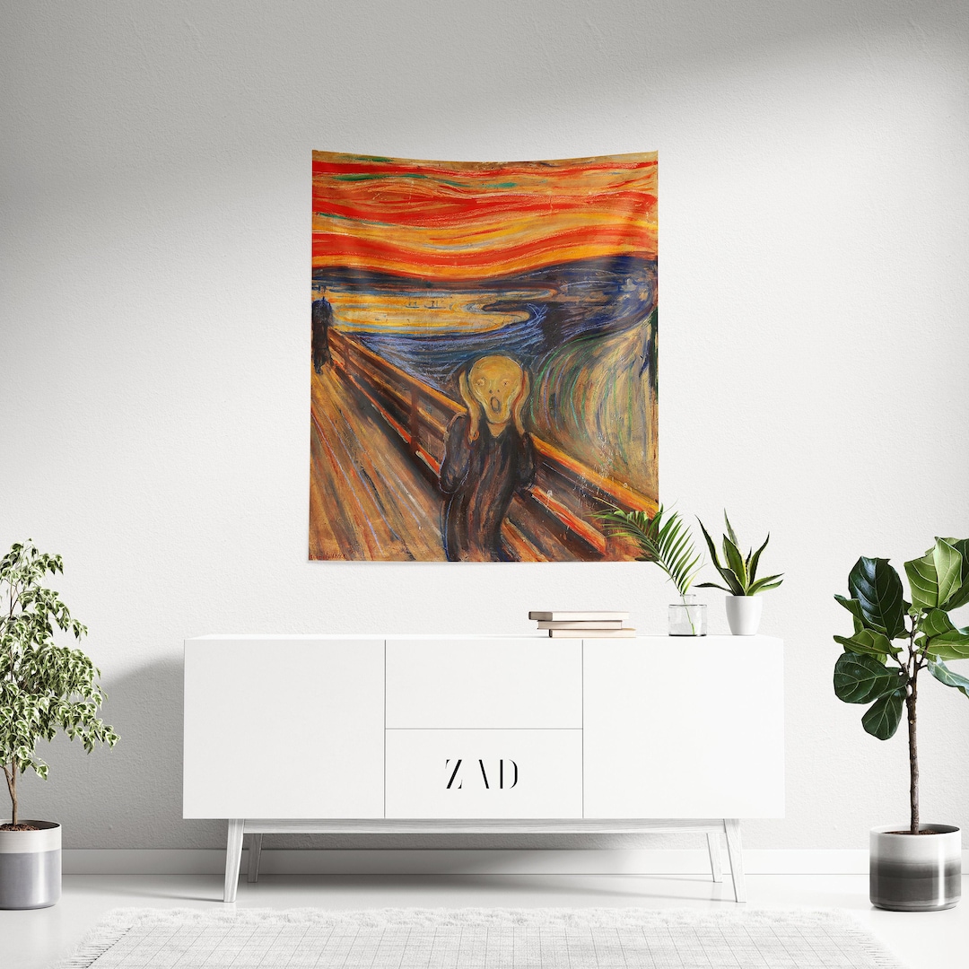Edvard Munch Tapestry, Anguish Art, Aesthetics Tapestry, Famous ...