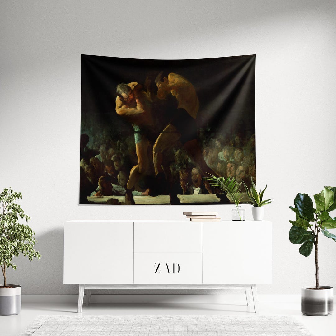 George Bellows Tapestry, Boxing Decor, Aesthetics Tapestry, MMA Oil ...